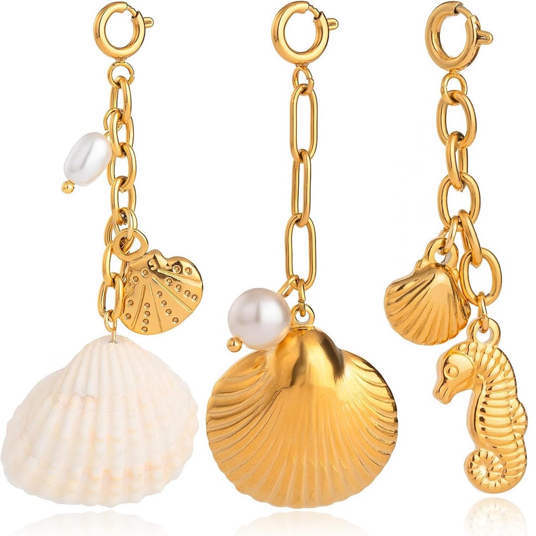 Shell Beach Keychain for Women Girls Starfish Seahorse Sun Cute ...