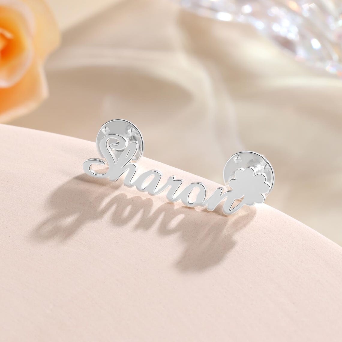 Custom Name Brooch, Monogram Dress Brooch, Personalized Brooch Tag ...