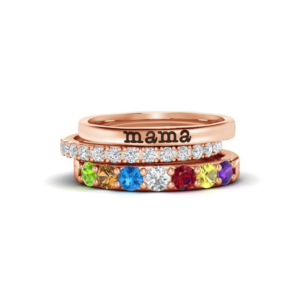 Stackable Birthstone Rings For Mothers