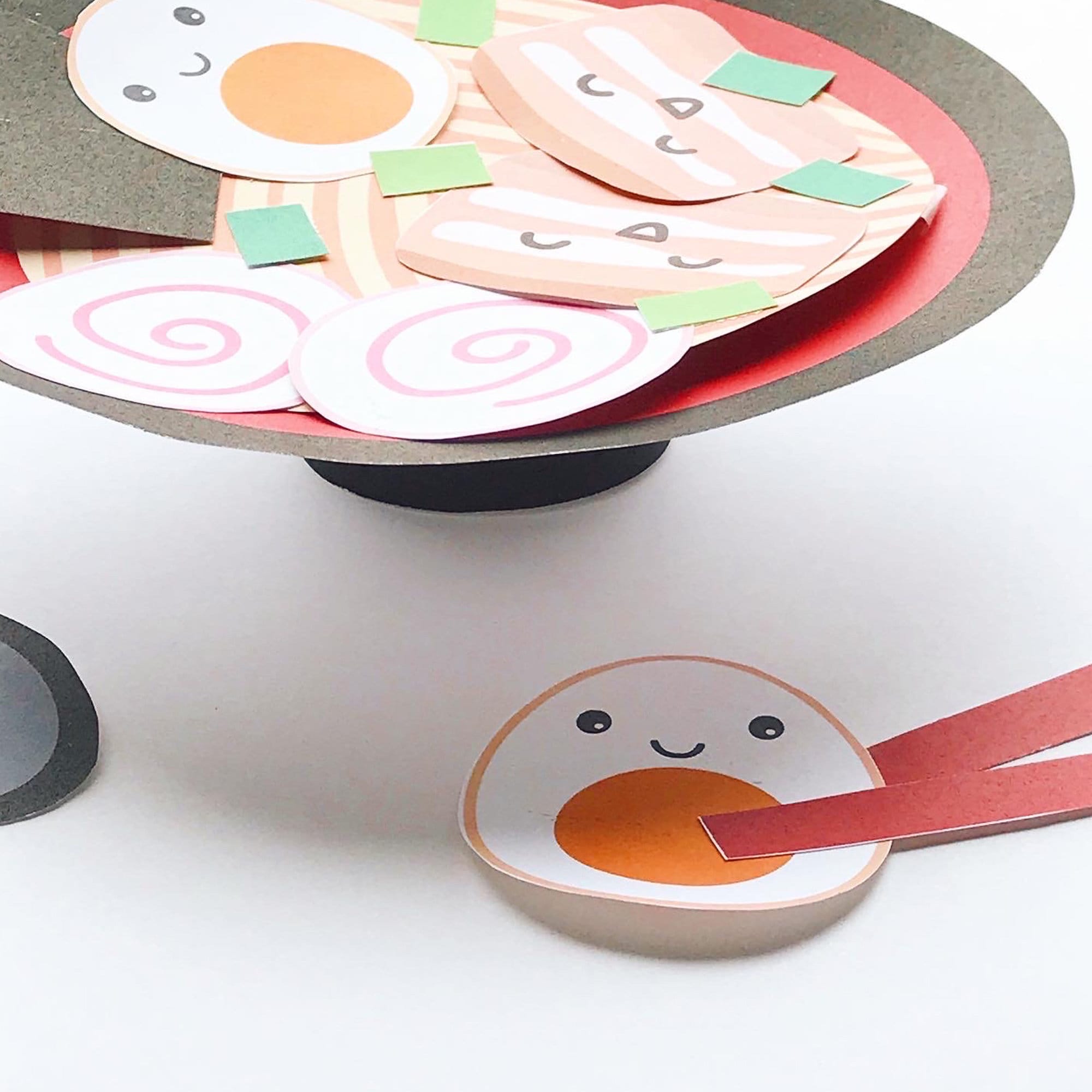 Japanese Ramen Paper Craft Kit- Free Coloring Page Included - Etsy