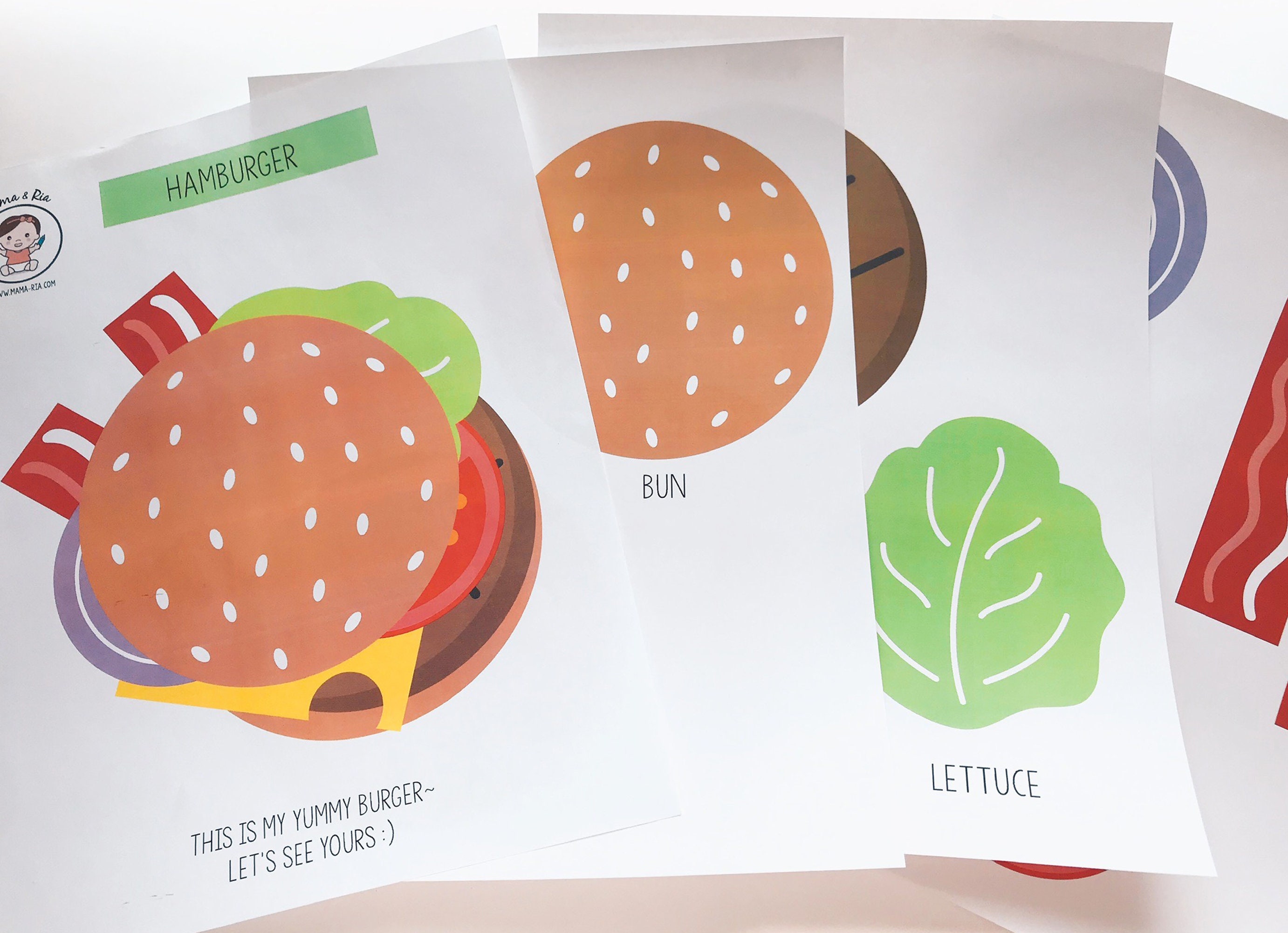 Burger and French Fries Paper Craft Kit- Free Coloring Page Included - Etsy