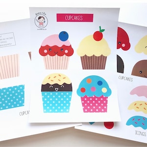 Cupcakes Paper Craft Kit- Free Coloring Page Included - Etsy