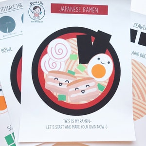 Japanese Ramen Paper Craft Kit- Free Coloring Page Included - Etsy