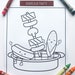 BBQ Paper Craft Kit- Free Coloring Page Included - Etsy