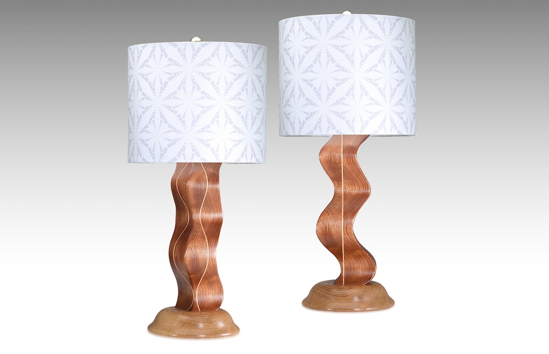 One of a Kind Wooden, Hand Made Side Table Lamps, - Etsy