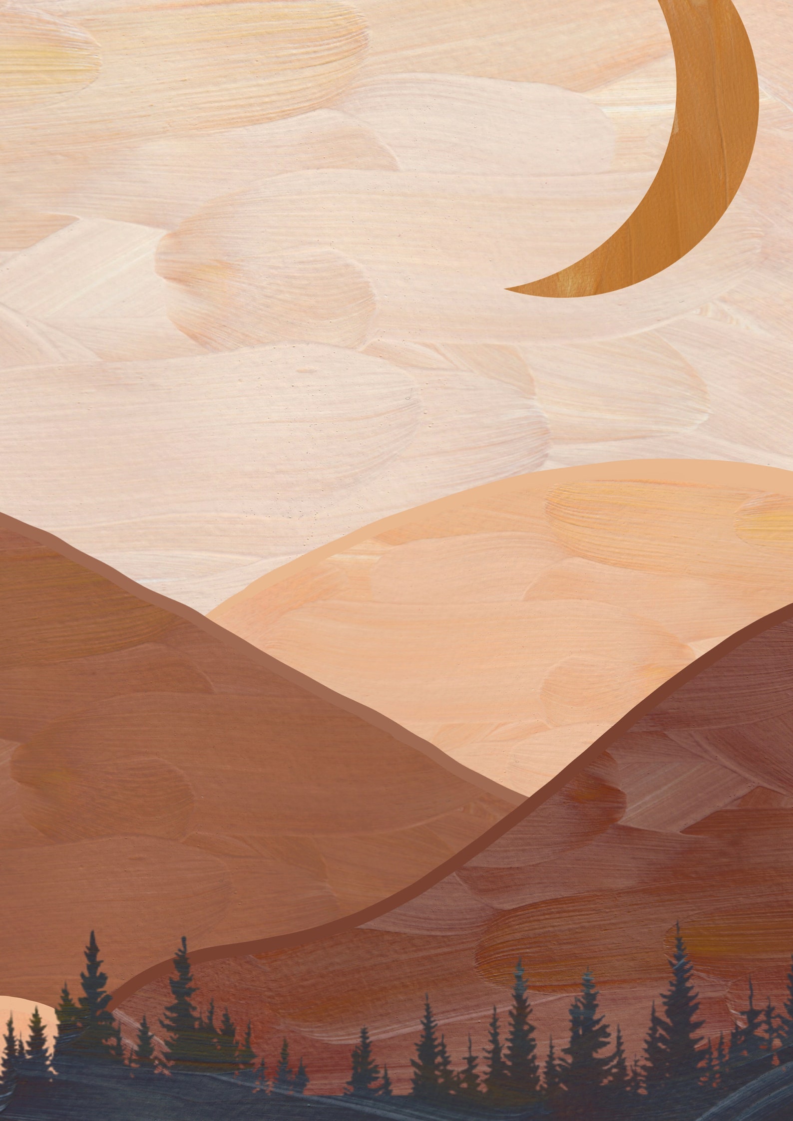 Set of 3 Boho Landscape Wall Art Boho Abstract Landscape - Etsy