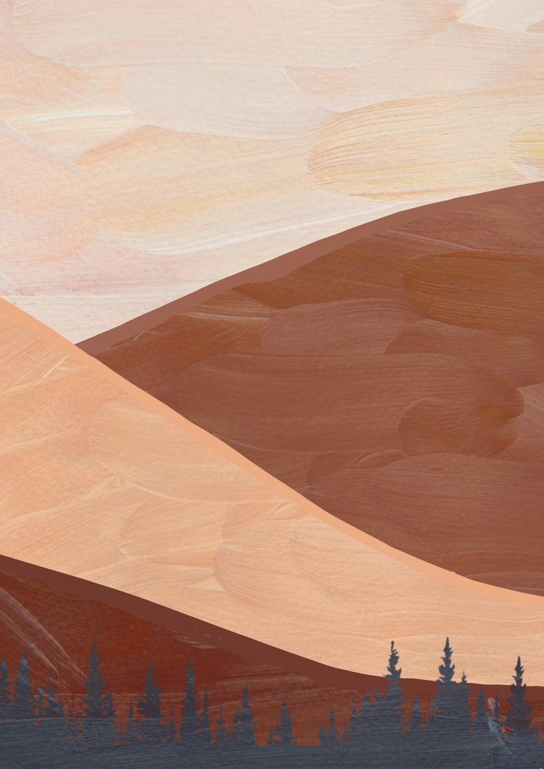 Set of 3 Boho Landscape Wall Art Boho Abstract Landscape - Etsy