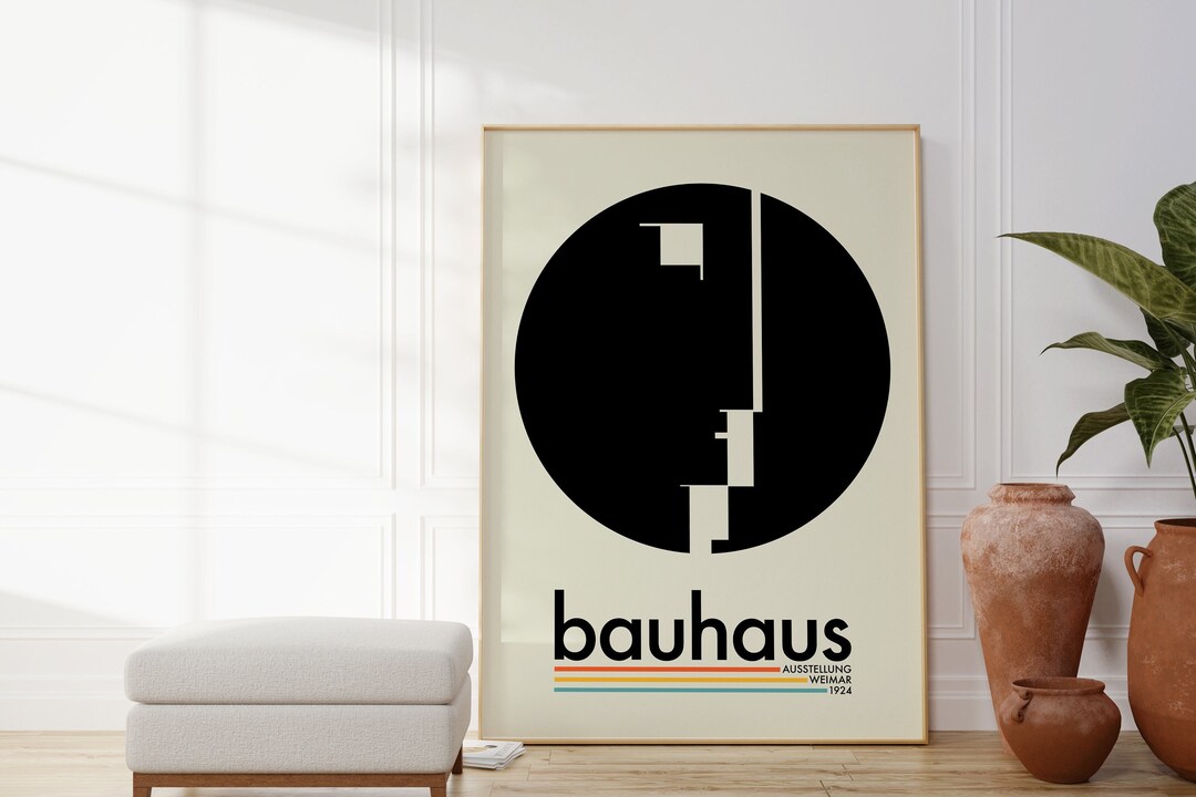 Bauhaus Vintage Emblem Wall Art, Bauhaus Wall Art, Bauhaus Face Wall ...
