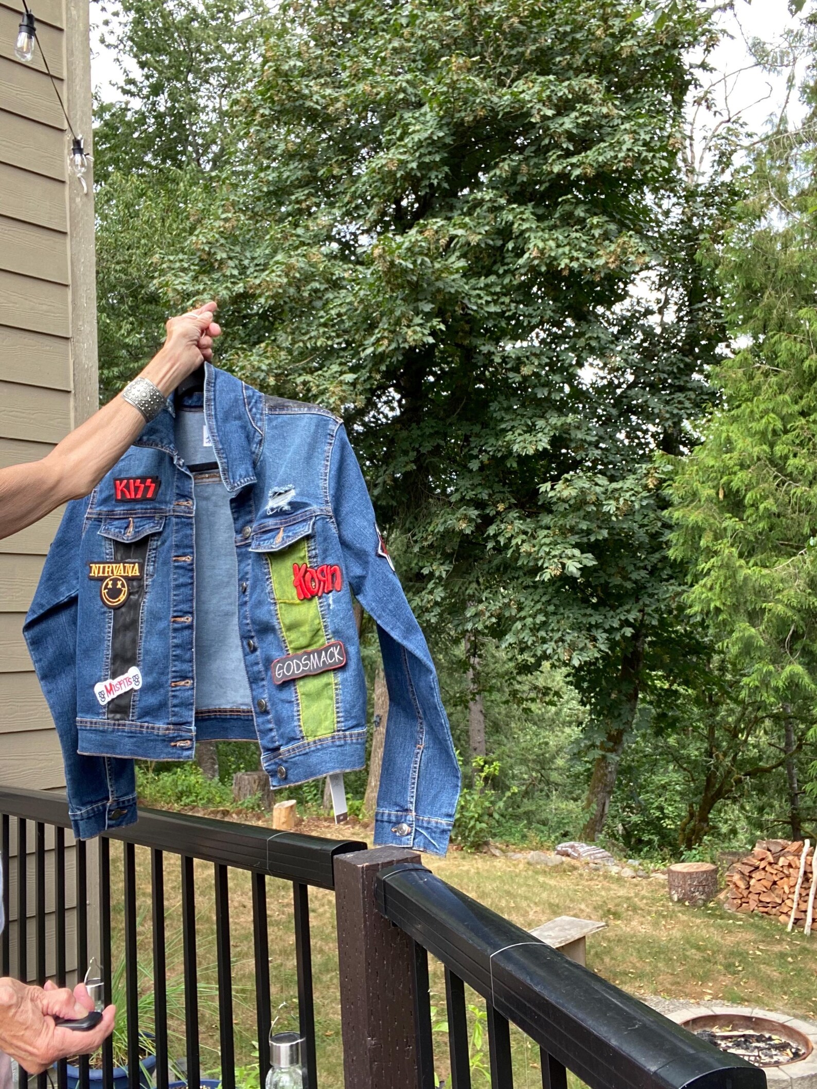 Custom Retro Style Rocker Denim Jacket With Band Patches One of a Kind ...