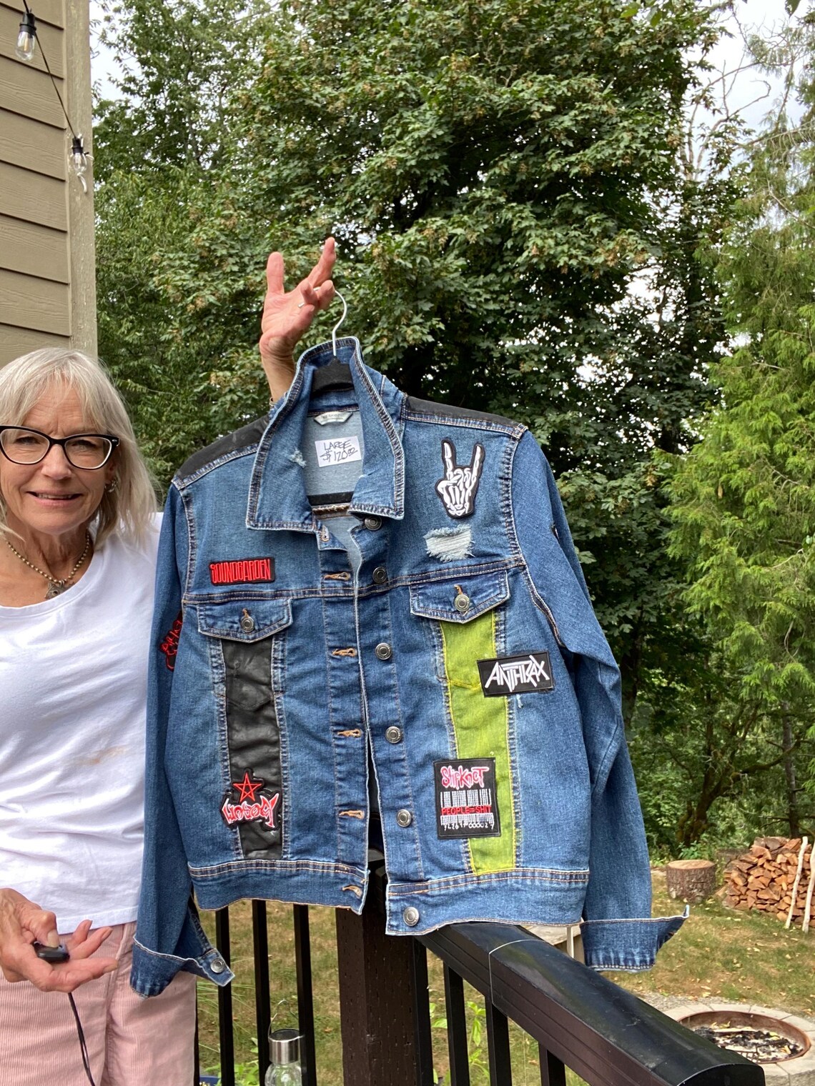 Custom Retro Style Rocker Denim Jacket With Band Patches One of a Kind ...