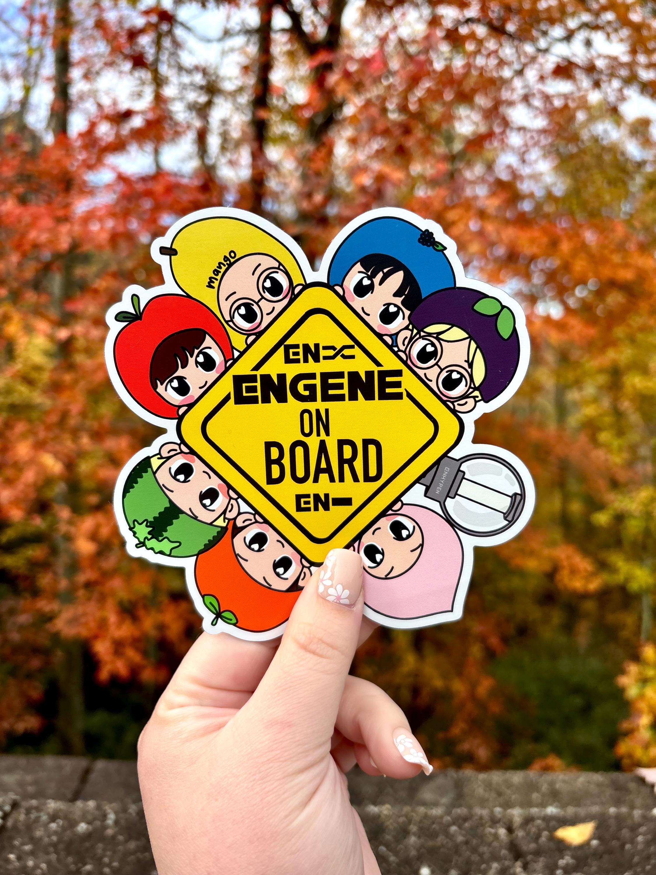 ENGENE on Board Waterproof Vinyl Sticker | Enhypen EN- Matte Vinyl ...