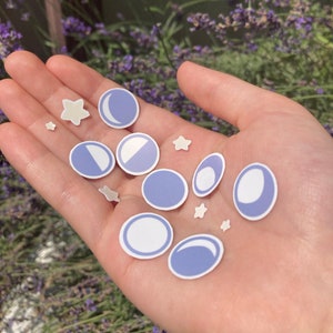 Stars and Phases of the Moon Sticker Set | Pack of 14 Stickers | Tiny ...