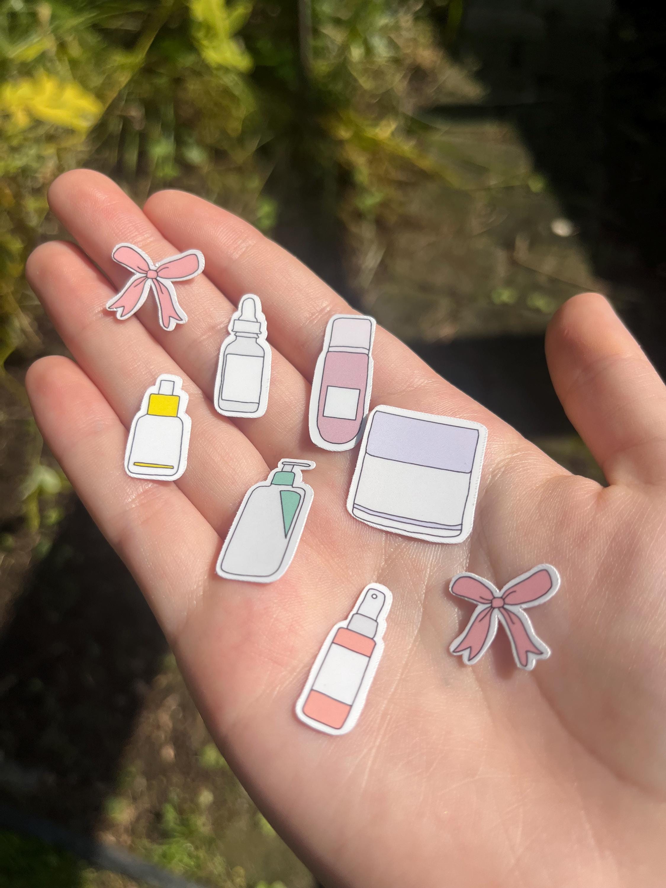 Mini Makeup and Skincare Stickers | 8 PCS | Cute Cosmetic Stickers for ...