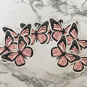 Pink Butterfly Sticker: Waterproof Vinyl Decal - Etsy