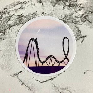 Roller Coaster Sticker, Aesthetic Sticker – Cute Crescent Moon Vinyl ...