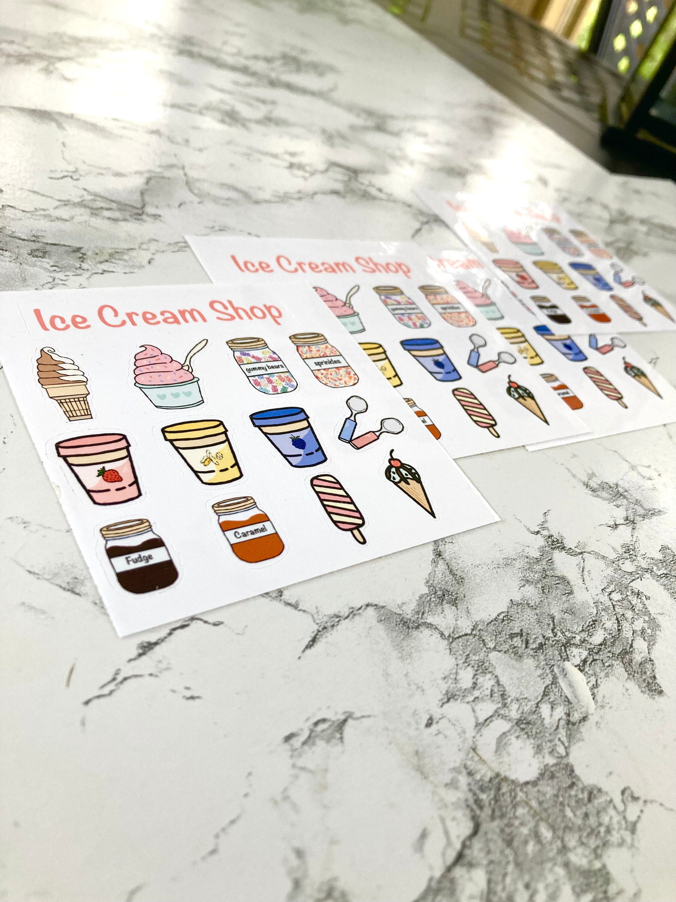 Ice Cream Shop Sticker Sheet, Cute Trendy Stickers, Room Decor, Laptop ...
