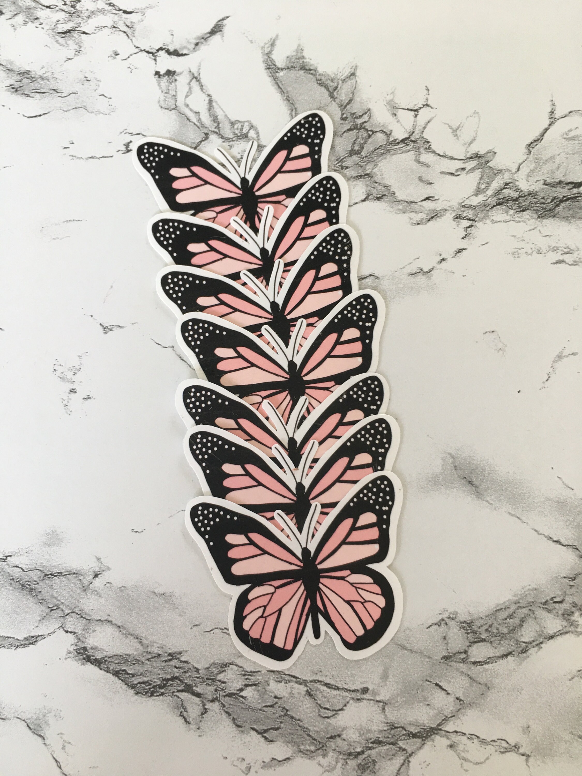 Pink Butterfly Sticker: Waterproof Vinyl Decal - Etsy