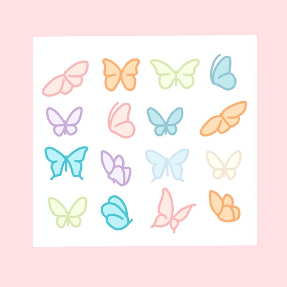 Colorful Bright Butterfly Sticker Sheet Decorating Walls - Etsy