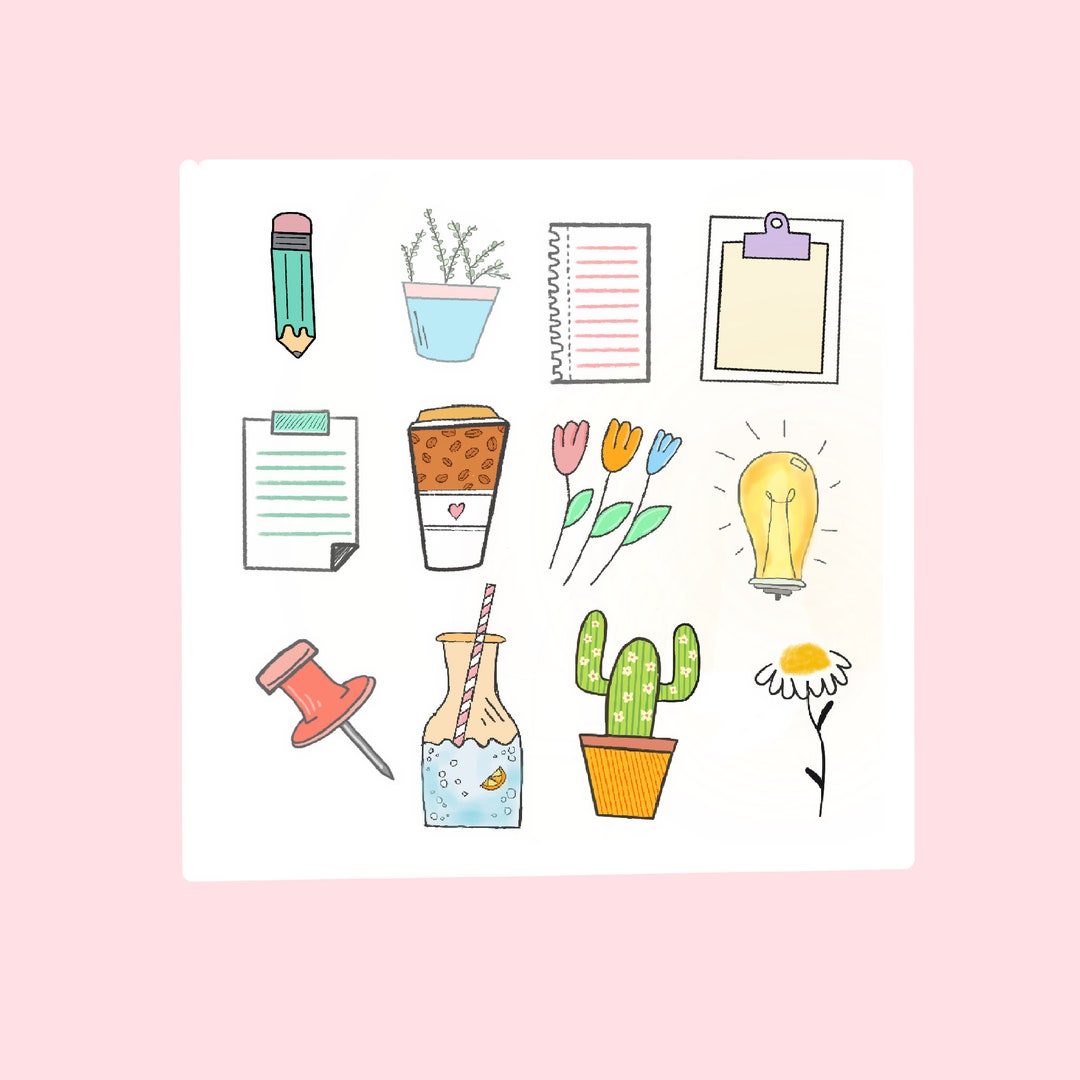 Cute Bullet Journal Sticker Sheet - Etsy