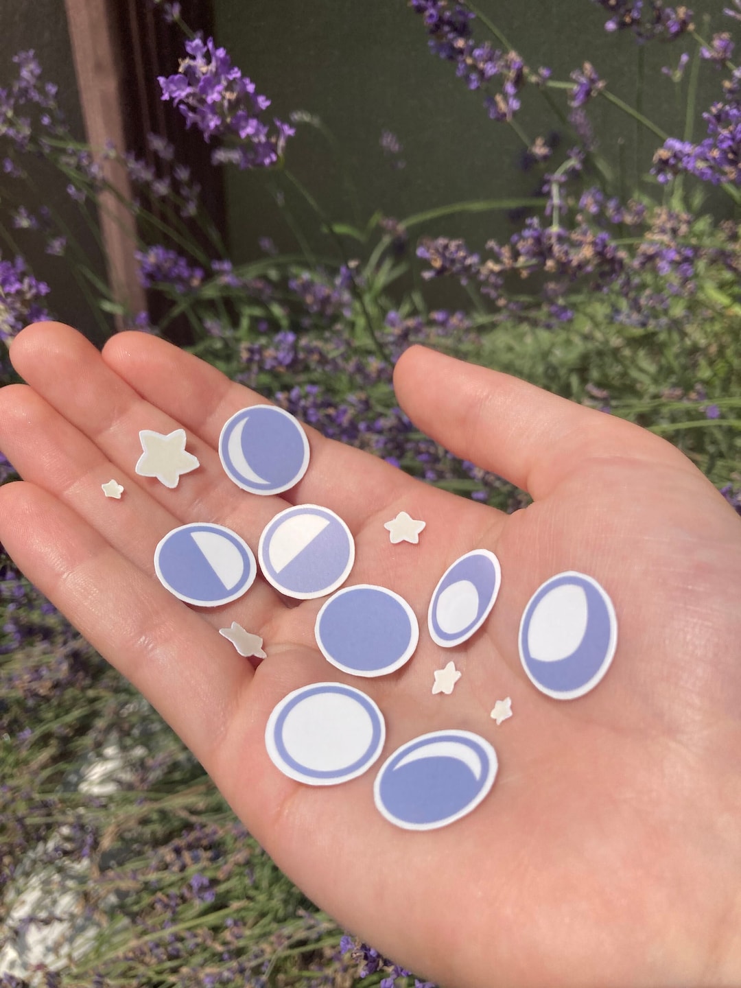 Stars and Phases of the Moon Sticker Set | Pack of 14 Stickers | Tiny ...