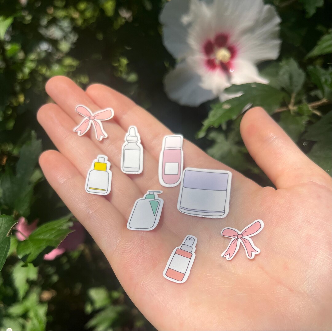 Mini Makeup and Skincare Stickers | 8 PCS | Cute Cosmetic Stickers for ...