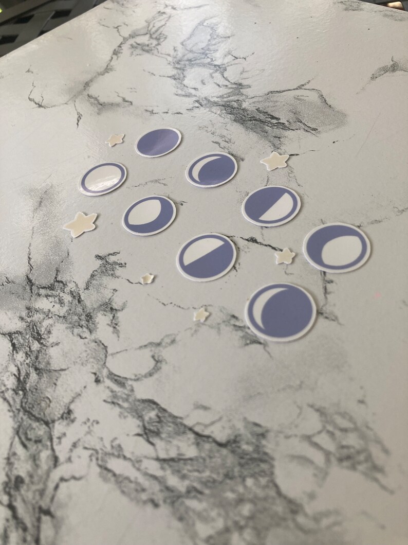 Stars and Phases of the Moon Sticker Set Pack of 14 Stickers - Etsy