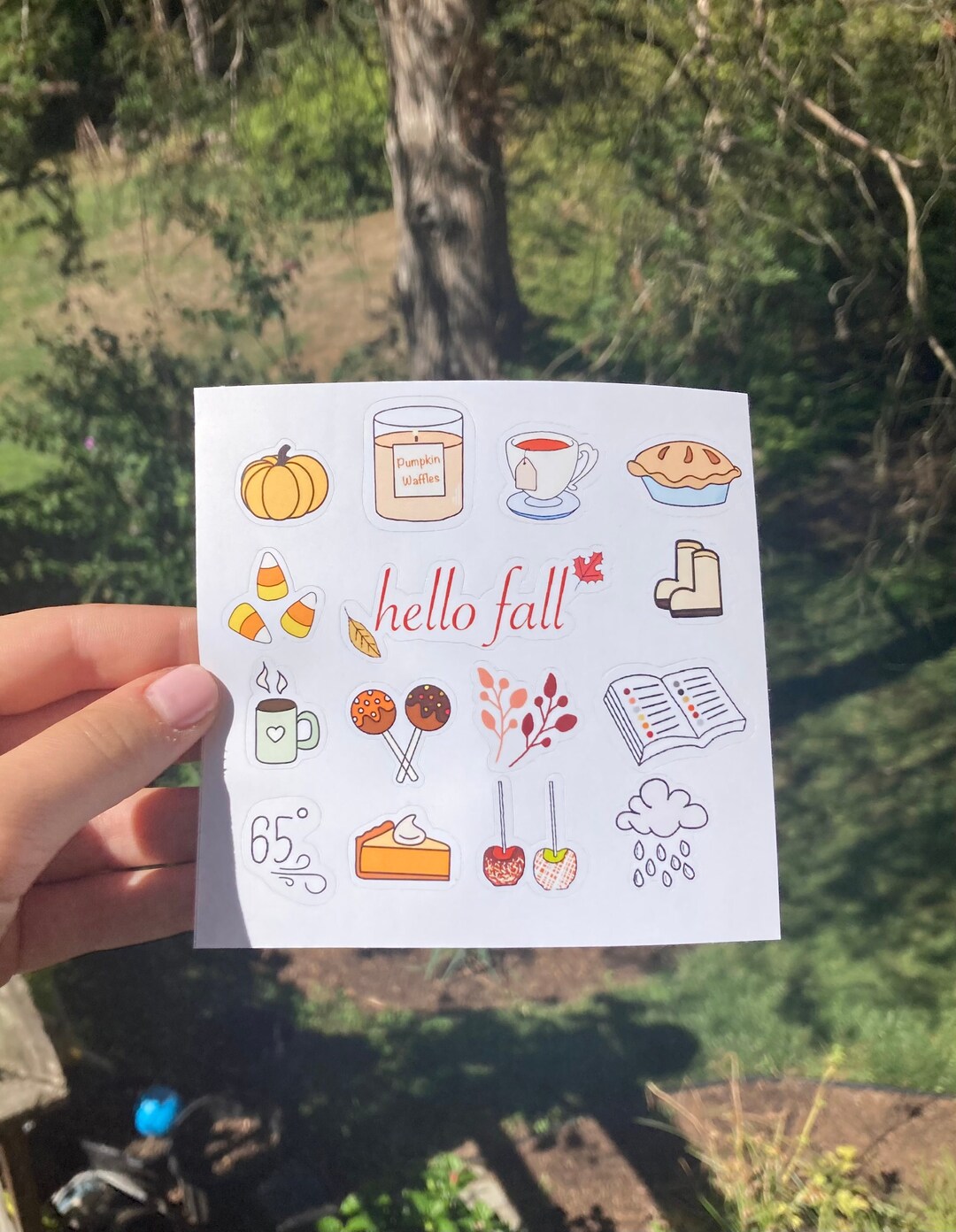 Fall Sticker Sheet, Autumn Sticker Pack, Planner Stickers, Scrapbook ...