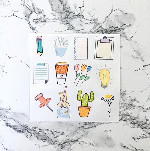 Cute Bullet Journal Sticker Sheet | Etsy