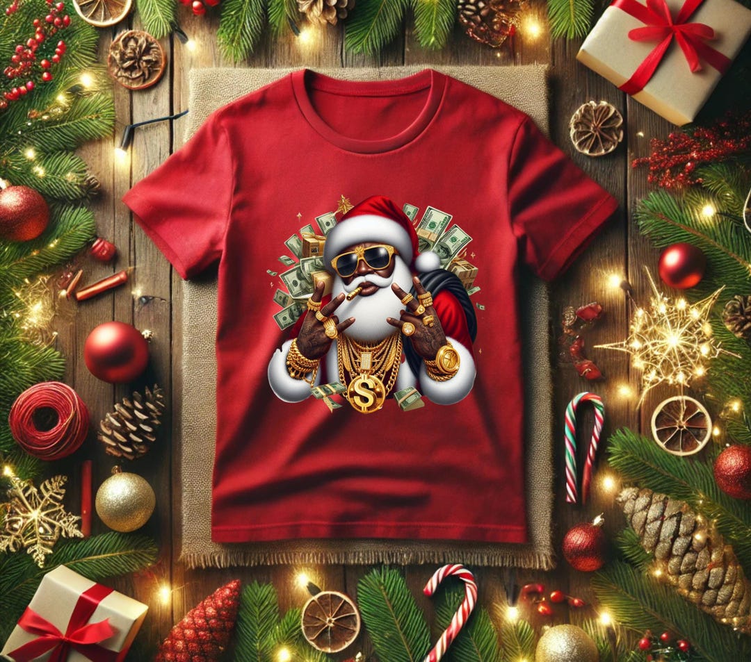 Hip Hop African American Santa Png File, Sublimation Png File ...