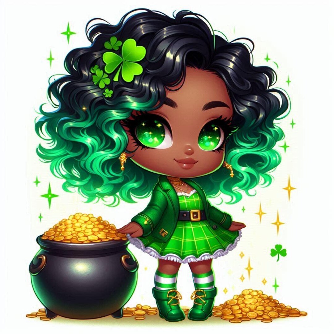 Miss St Patrick’s Day, Sublimation, Chibi,png, Stickers, T Shirts, St ...
