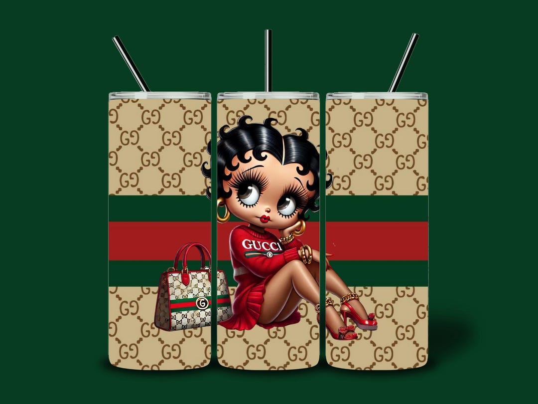Betty Boop Wearing Red Gucci Outfit 20 Oz Tumbler Wrap PNG DTF ...
