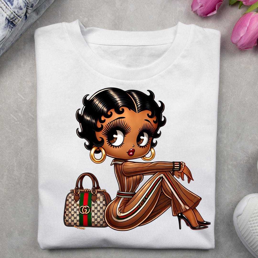 African American Betty Wearing Gucci Png File, Sublimation File, DTF ...