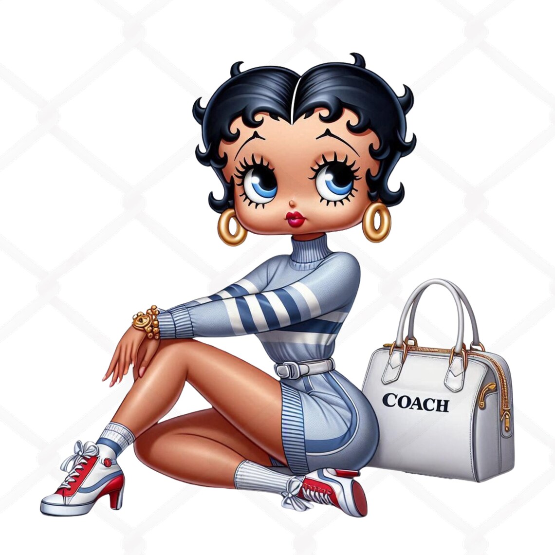 Betty With a Coach Handbag| PNG| DTF| Sublimation| Betty Boop Lovers ...