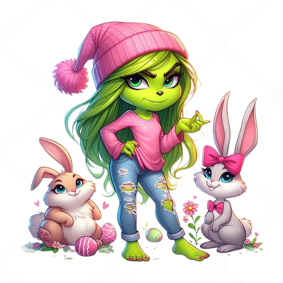 Female Grinch With the Easter Bunny, Digital Download, Grinch, Easter ...