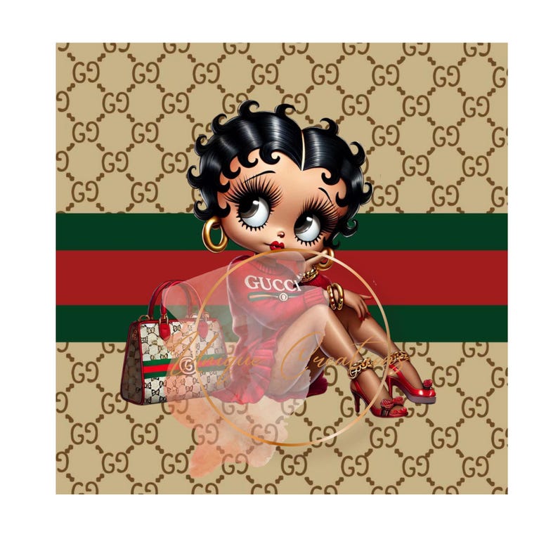 Betty Boop Wearing Red Gucci Outfit 20 Oz Tumbler Wrap PNG DTF ...