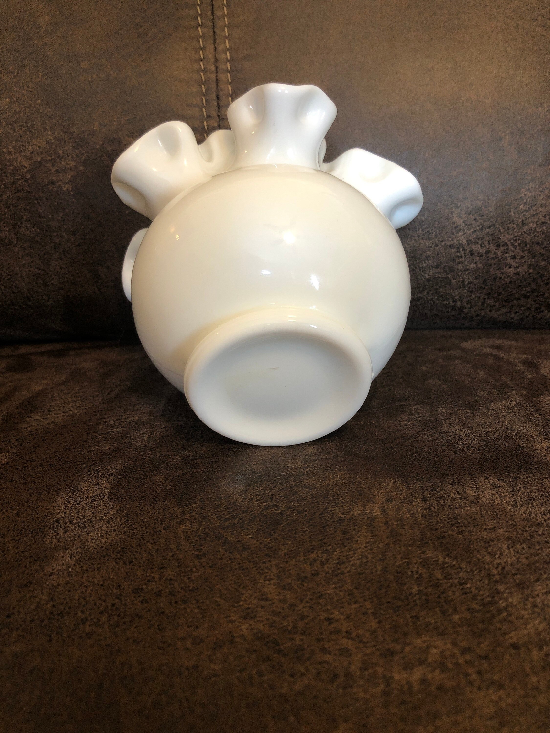 Fenton White Milk Glass Vase - Etsy