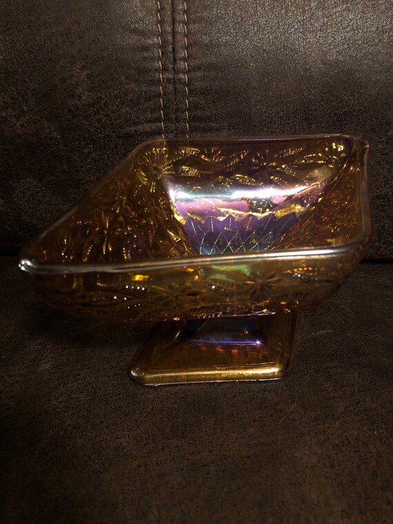 Amber Diamond Shape Candy Dish | Etsy