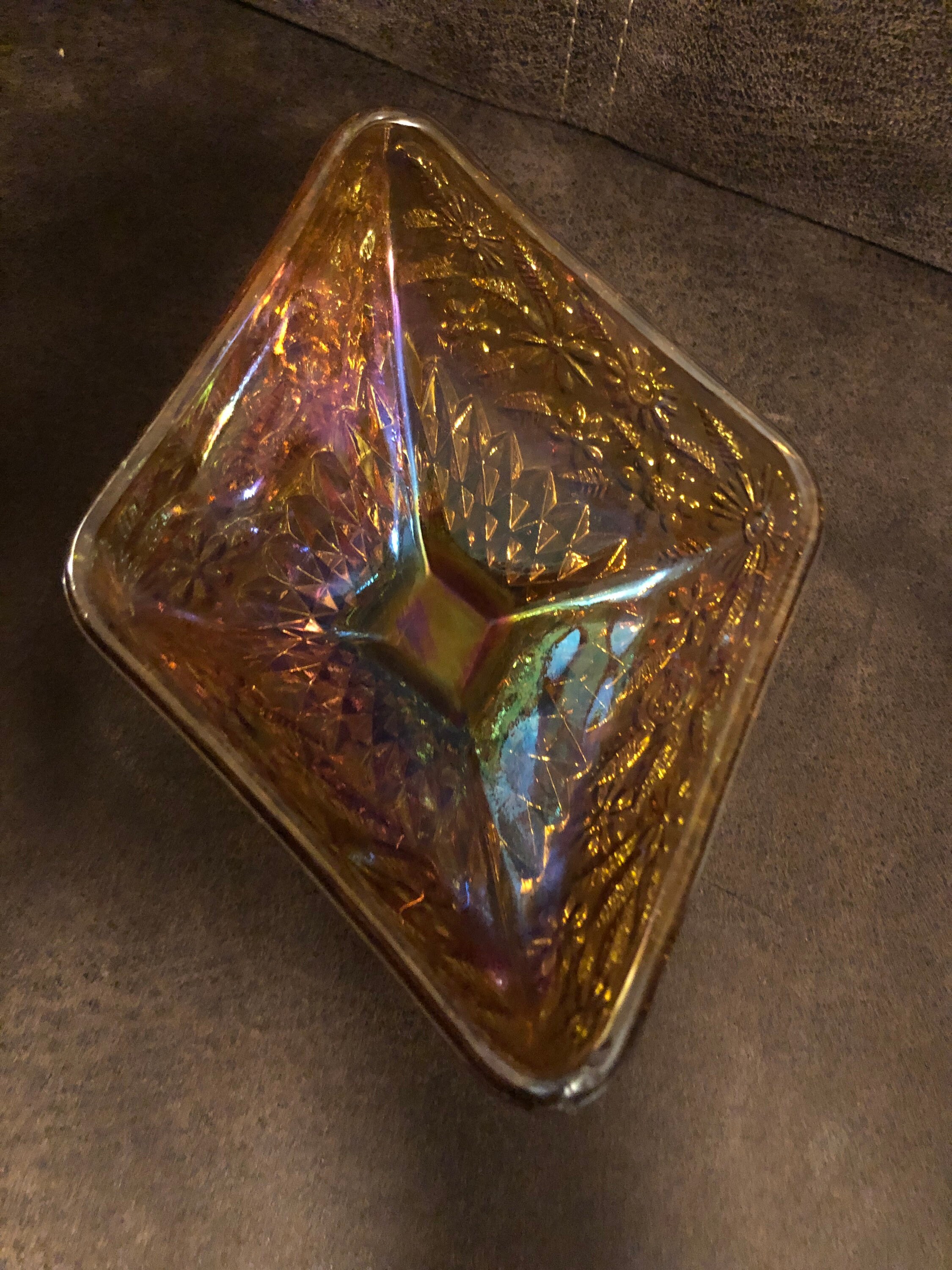 Amber Diamond Shape Candy Dish - Etsy