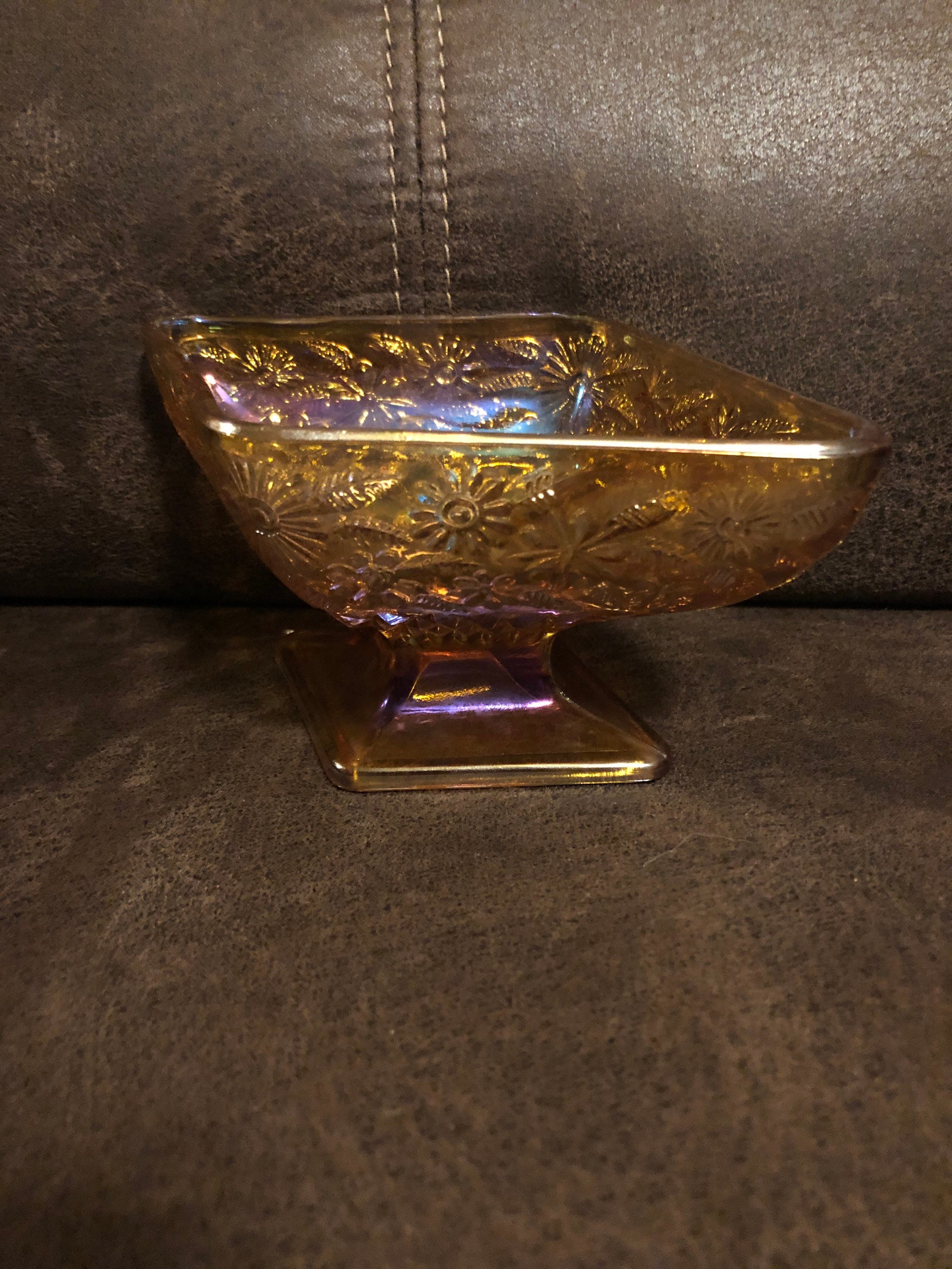 Amber Diamond Shape Candy Dish - Etsy