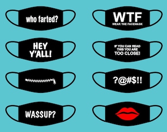 Funny Face Mask | Etsy