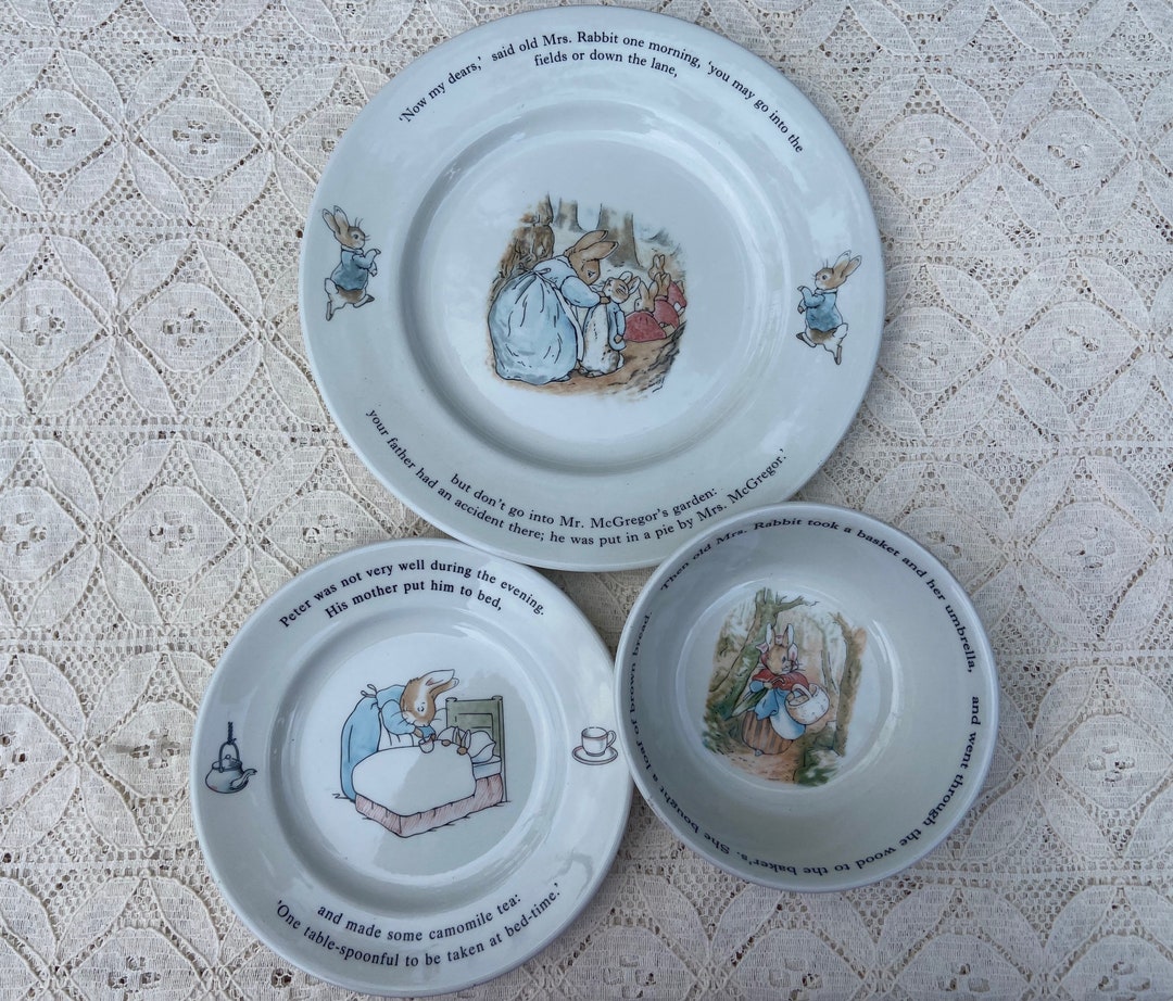 Peter Rabbit Wedgwood 3 Piece Set, Frederick Warne & Co Made in England ...
