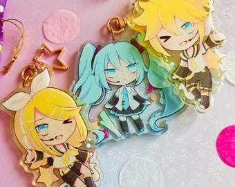 VOCALOID Charms Miku, Rin, Len, Gumi Keychains - Etsy