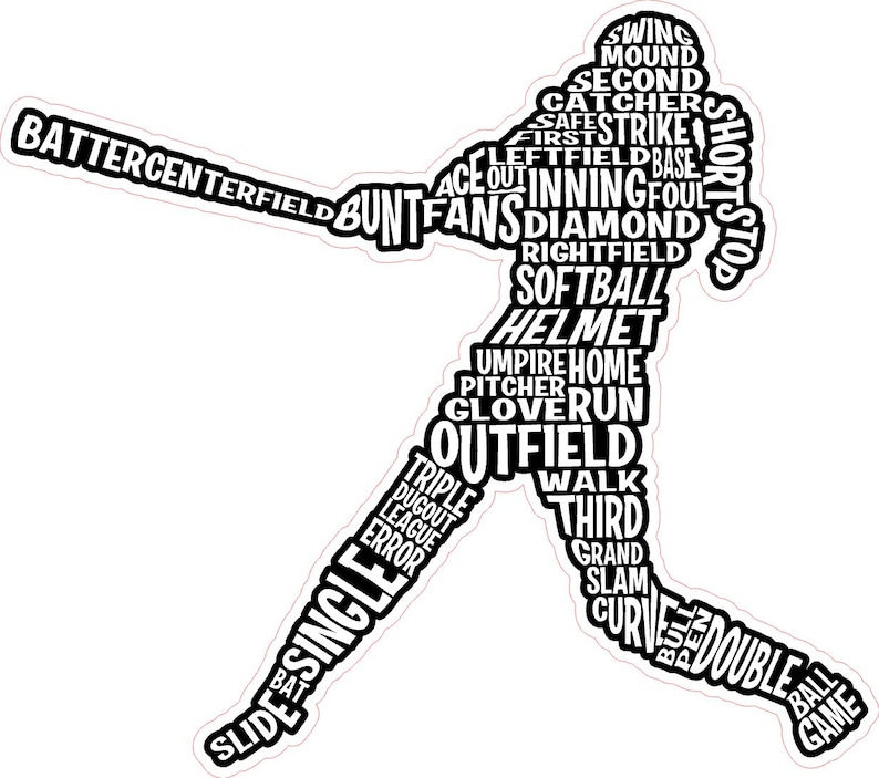 Softball Word Art Laser File SVG PNG - Etsy