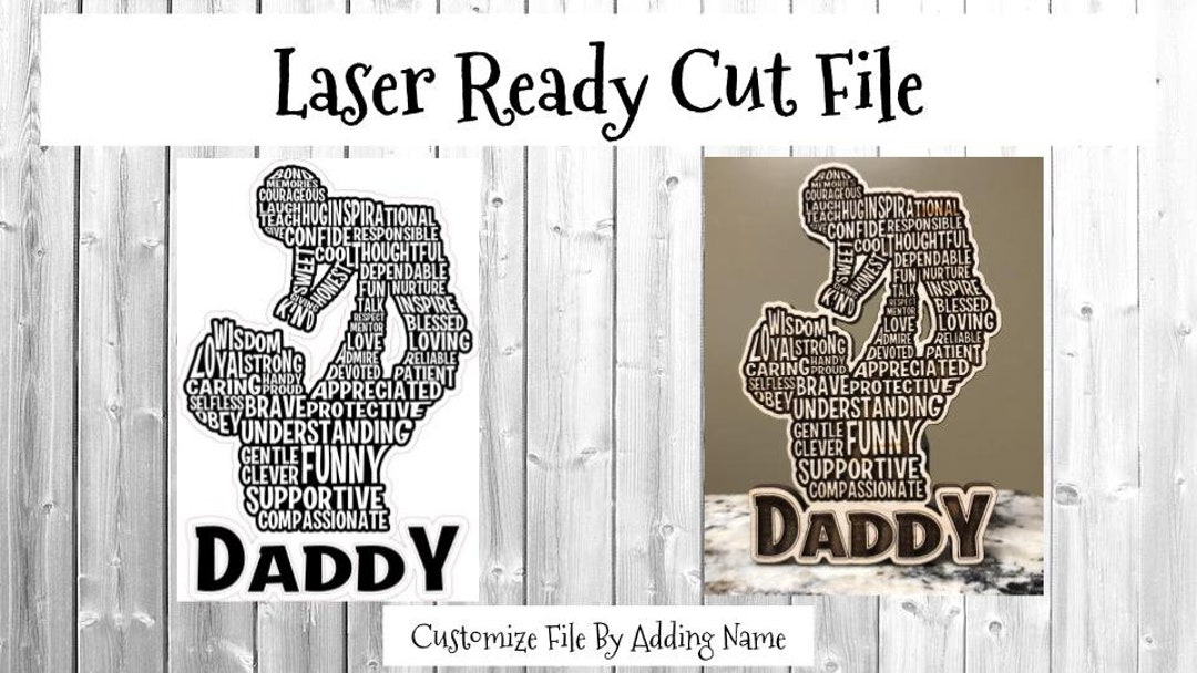 Daddy Word Art Laser Cut File SVG PNG - Etsy