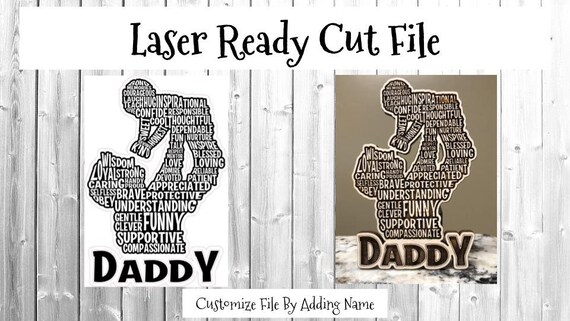 Daddy Word Art Laser Cut File SVG PNG - Etsy Australia