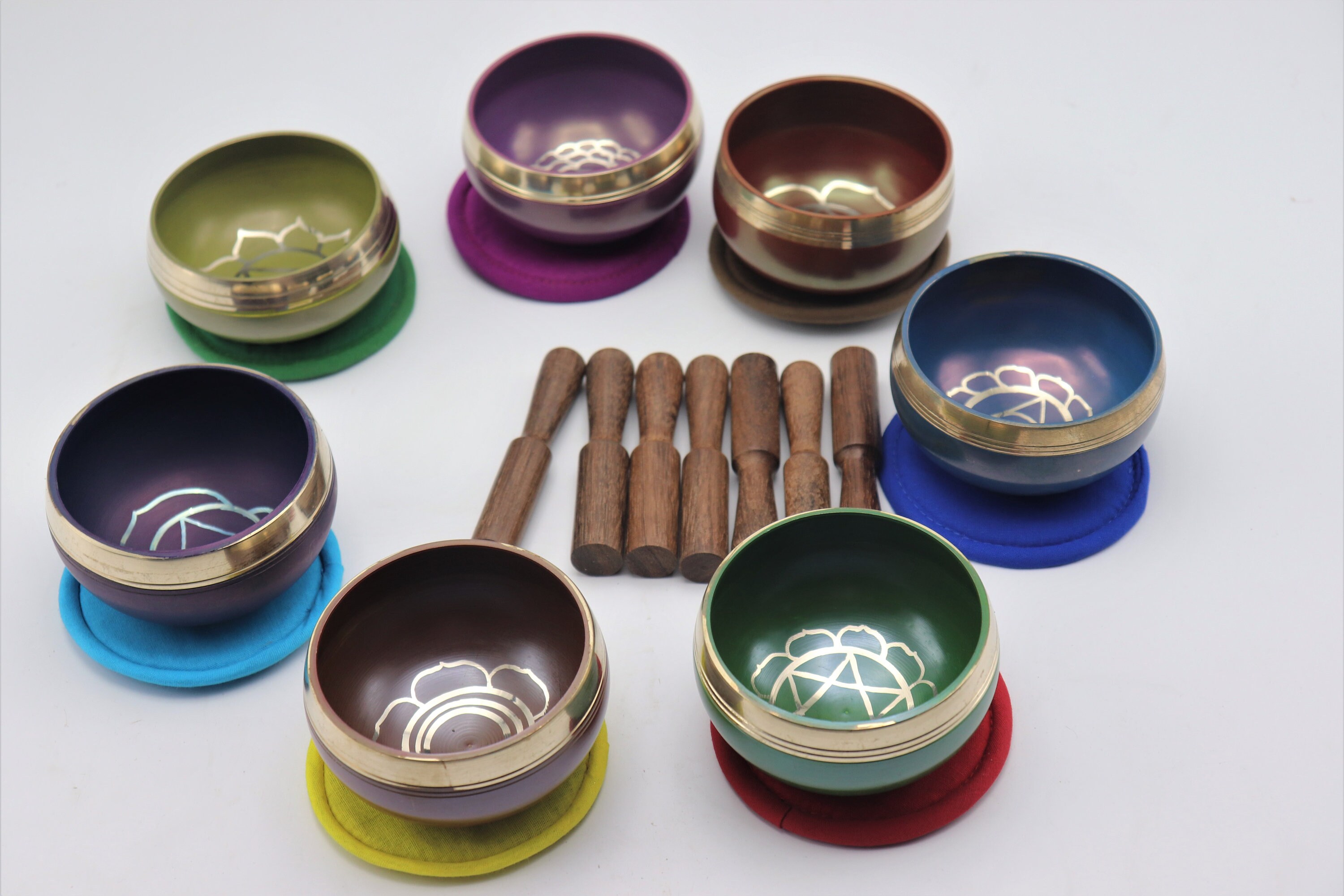 Set of 7 Color Singing Bowl-singing Bowl Set From Nepal Best - Etsy