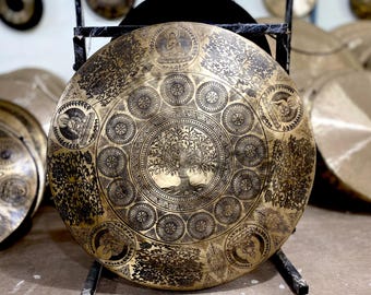 Handcrafted Tibetan Gong: Tree of Life, Sound Healing & Meditation - Etsy