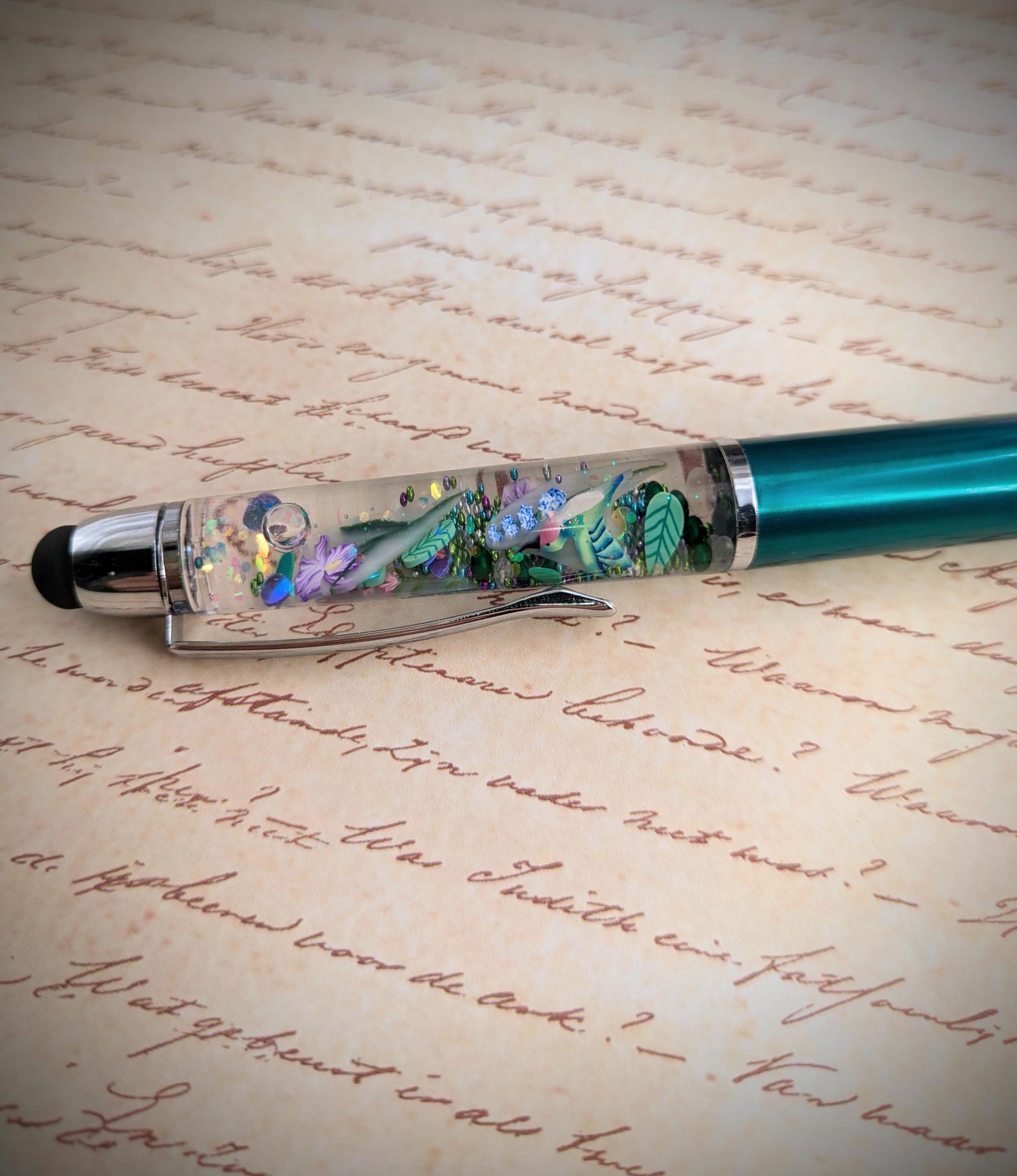 Hummingbird Float Pen (greens) - Etsy