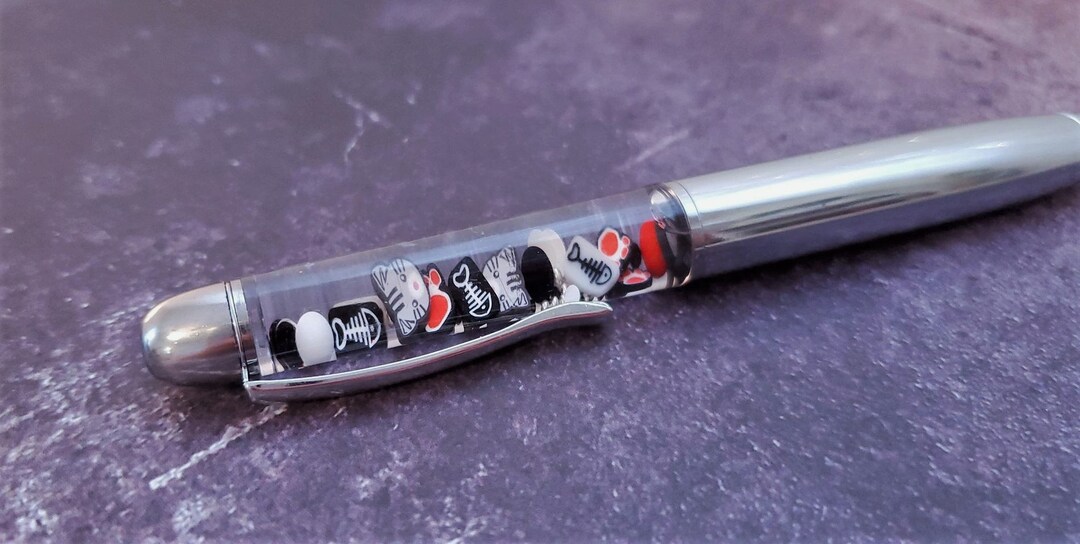 Tabby Cat Float Pen Silver - Etsy