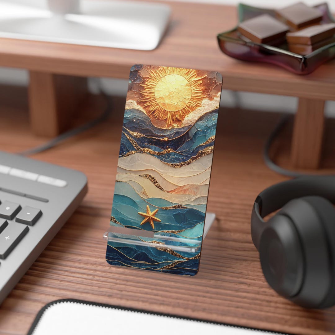 Ocean-inspired Mobile Display Stand, Phone Holder, Desk Decor, Beach ...